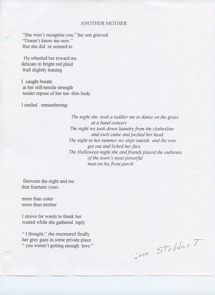 June Stoddart Bay Area poet leaves a lasting impression - Space & Time ...